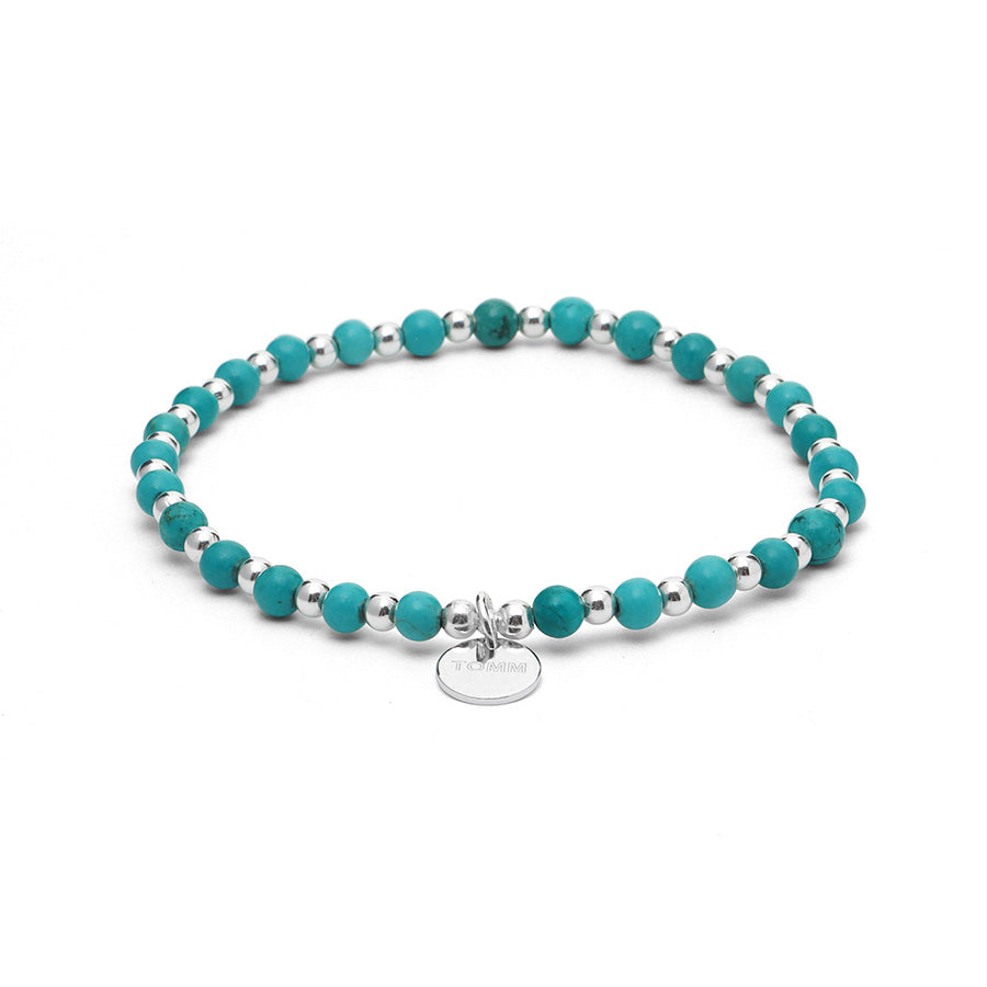 Turquoise Crystal Bracelet - Silver & Gold Beaded Bracelets – Tomm ...